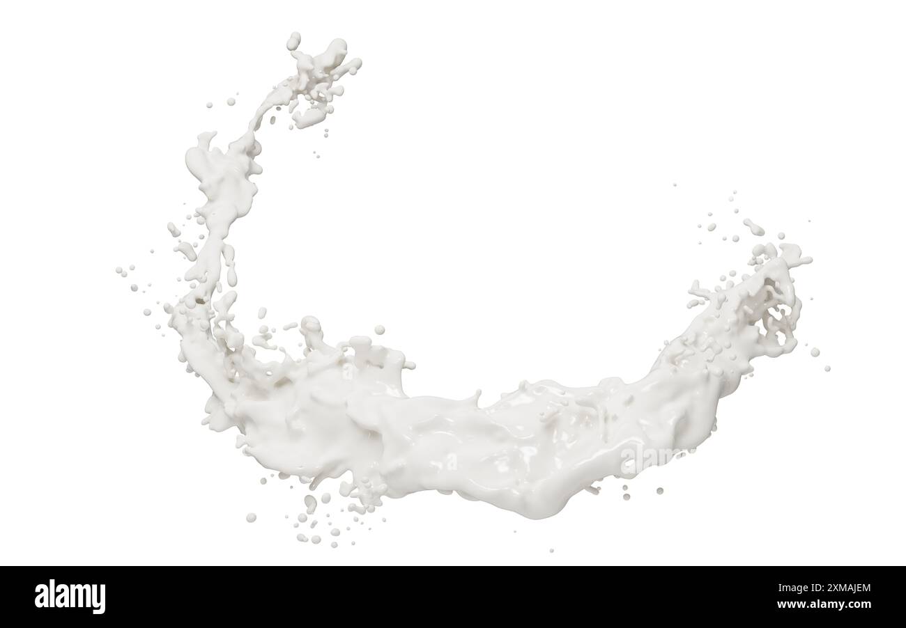 Flowing fluid with splashing shape background, 3d rendering. 3D ...