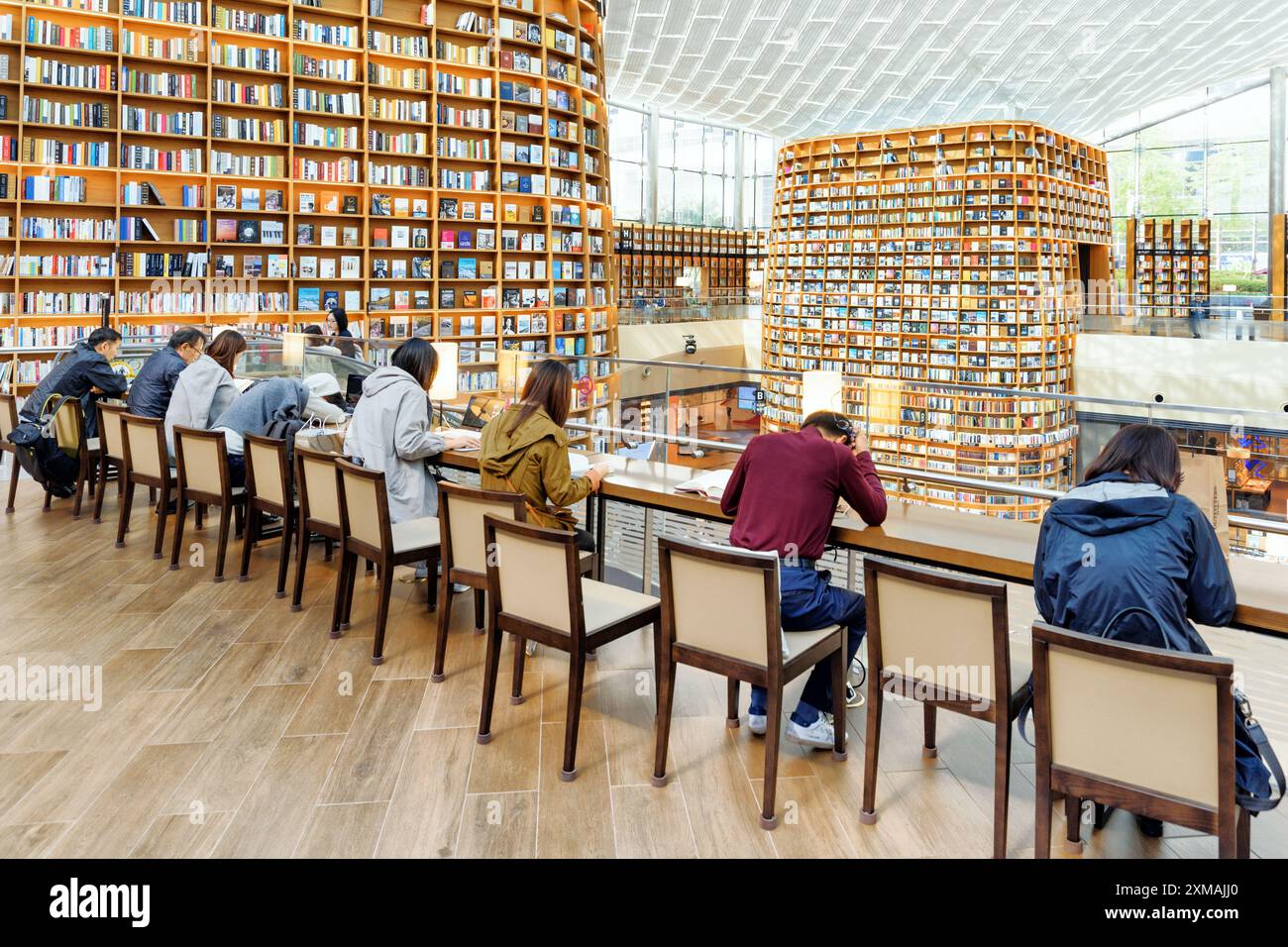 Visitors at the Starfield Library reading area, Seoul Stock Photo - Alamy
