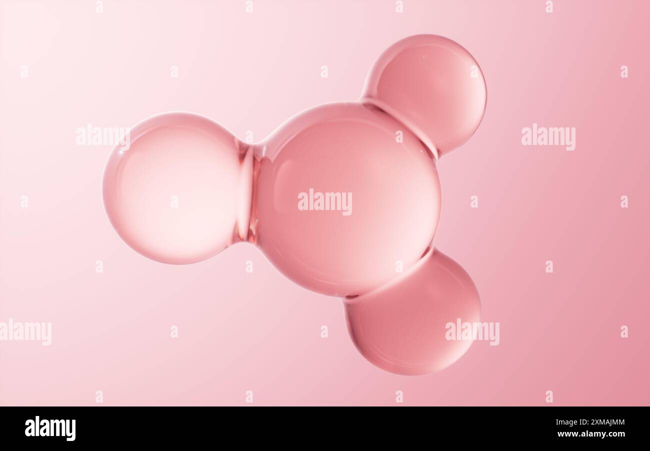 Transparent pink bubbles background, 3d rendering. 3D illustration ...