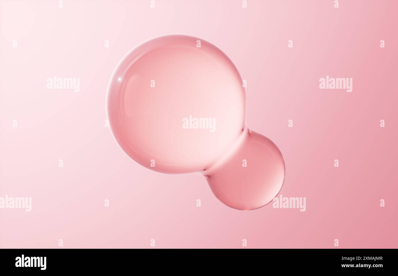 Transparent pink bubbles background, 3d rendering. 3D illustration ...