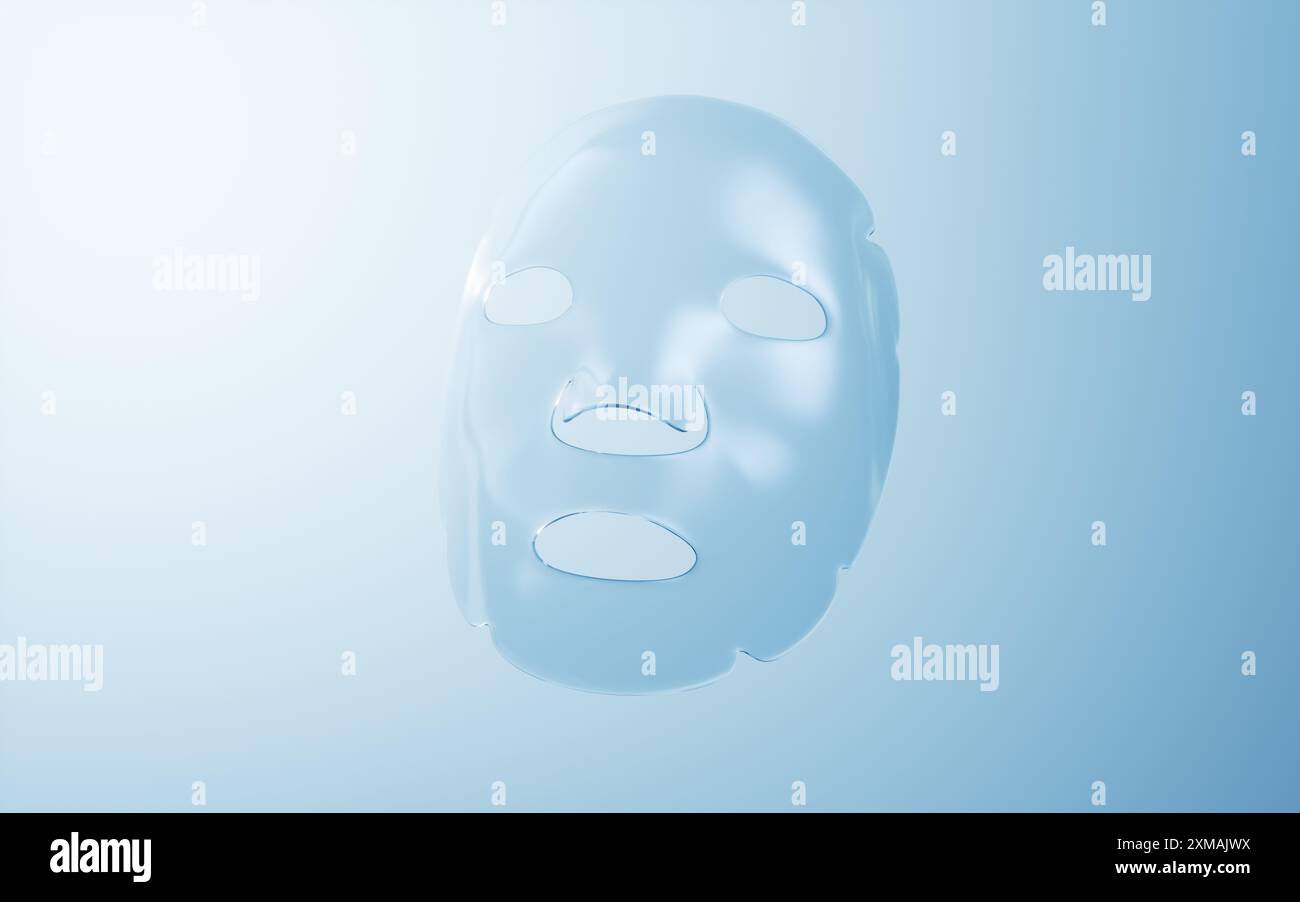 Transparent facial mask with cosmetics concept, 3d rendering. 3D ...