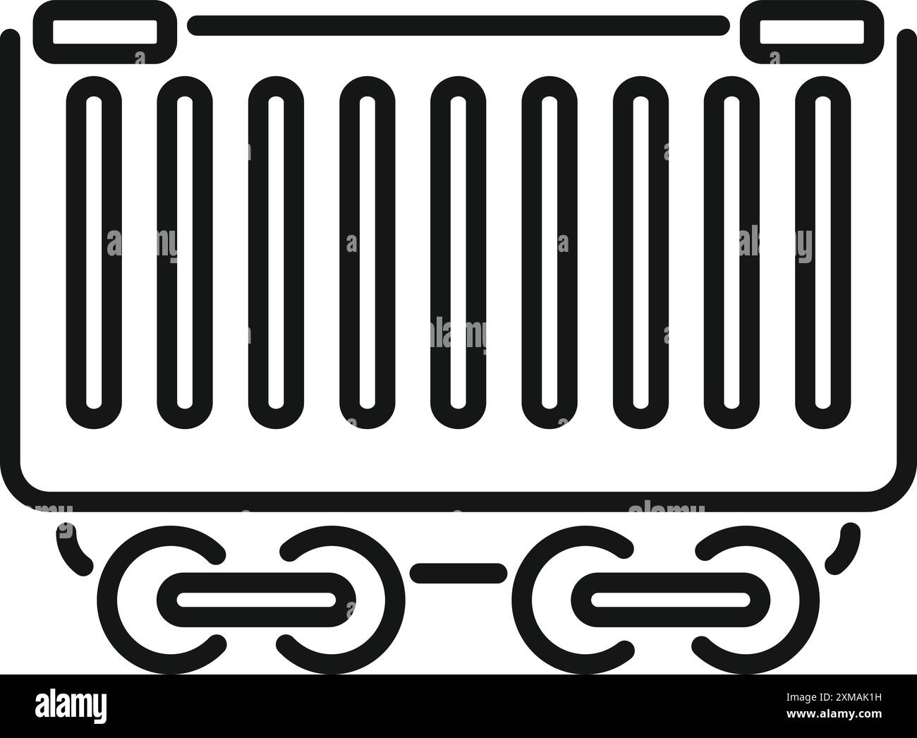 Freight train wagon delivering goods using railway system icon Stock ...