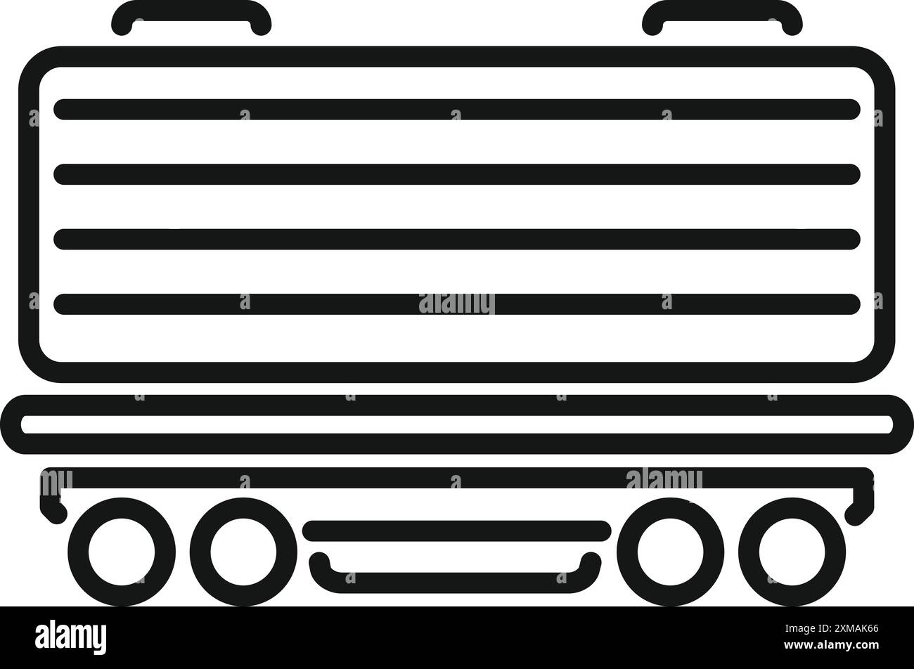 Simple outline icon representing a cargo wagon transporting goods on ...