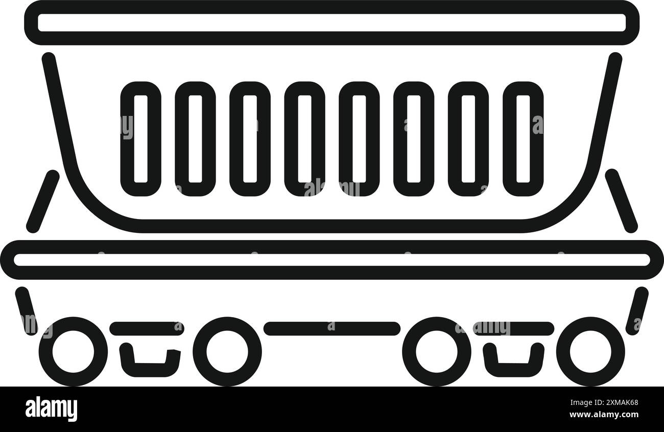 Simple icon of a mining cart transporting coal from the mine Stock ...