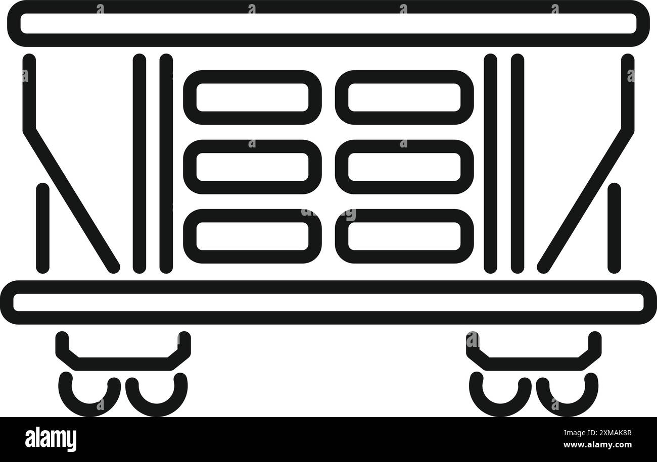 Train freight wagon delivering goods across country on railroad track ...