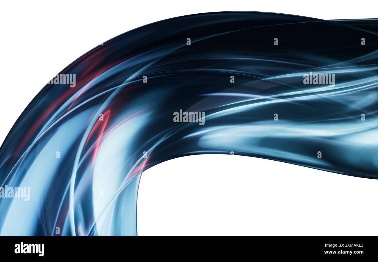 Dark transparent glass curves, 3d rendering. 3D illustration Stock ...