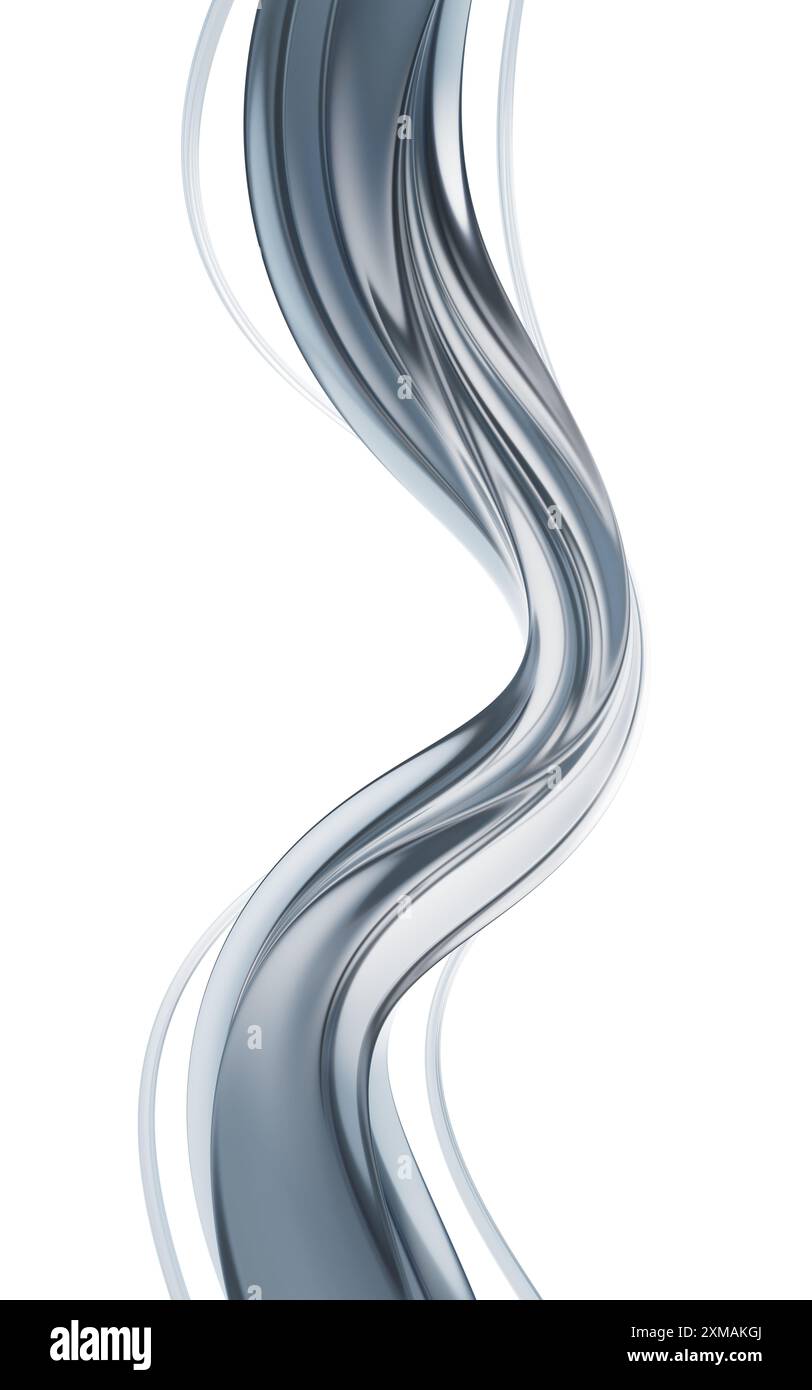 Dark transparent glass curves, 3d rendering. 3D illustration Stock Photo - Alamy