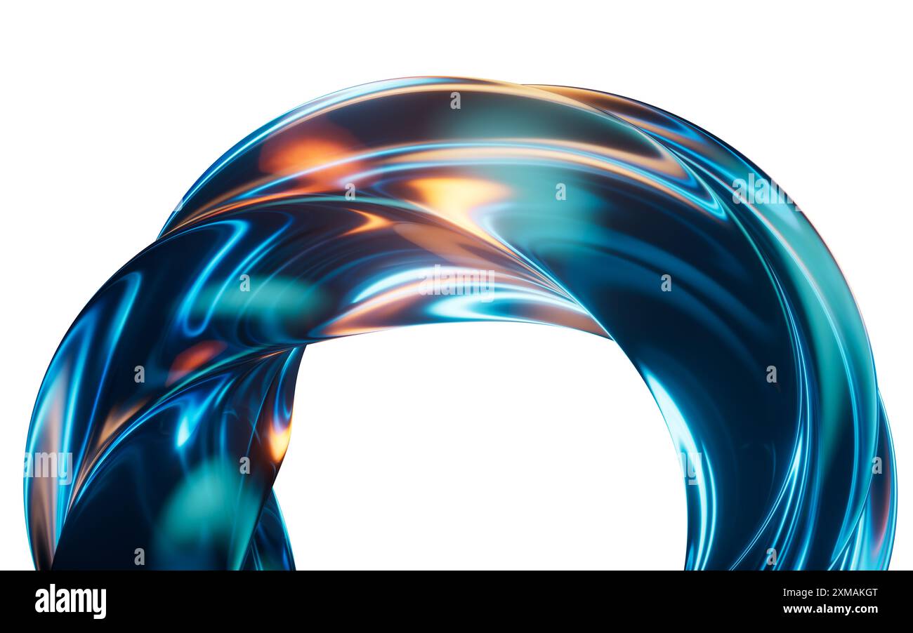 Dark transparent glass curves, 3d rendering. 3D illustration Stock ...