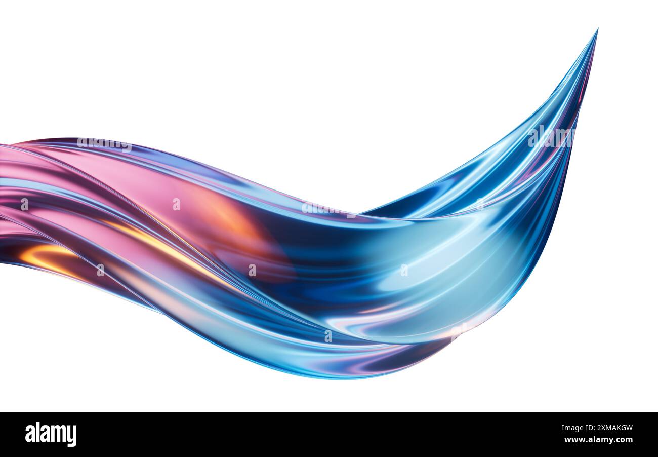 Dark transparent glass curves, 3d rendering. 3D illustration Stock ...