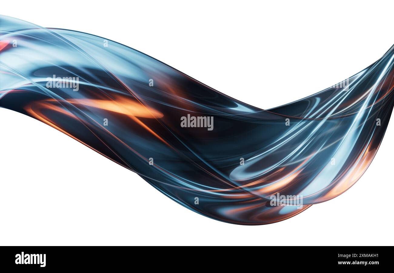 Dark transparent glass curves, 3d rendering. 3D illustration Stock ...