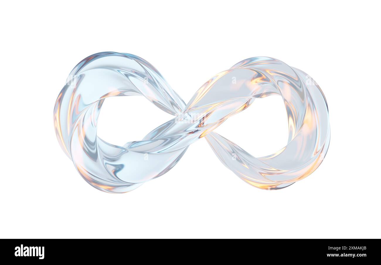 Flowing mobius belt glass geometry, 3d rendering. 3D illustration Stock ...