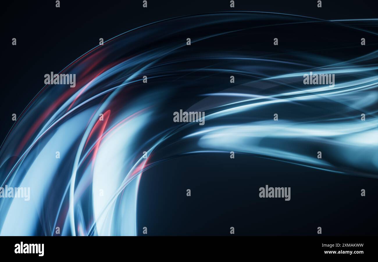 Dark transparent glass curves background, 3d rendering. 3D illustration Stock Photo - Alamy