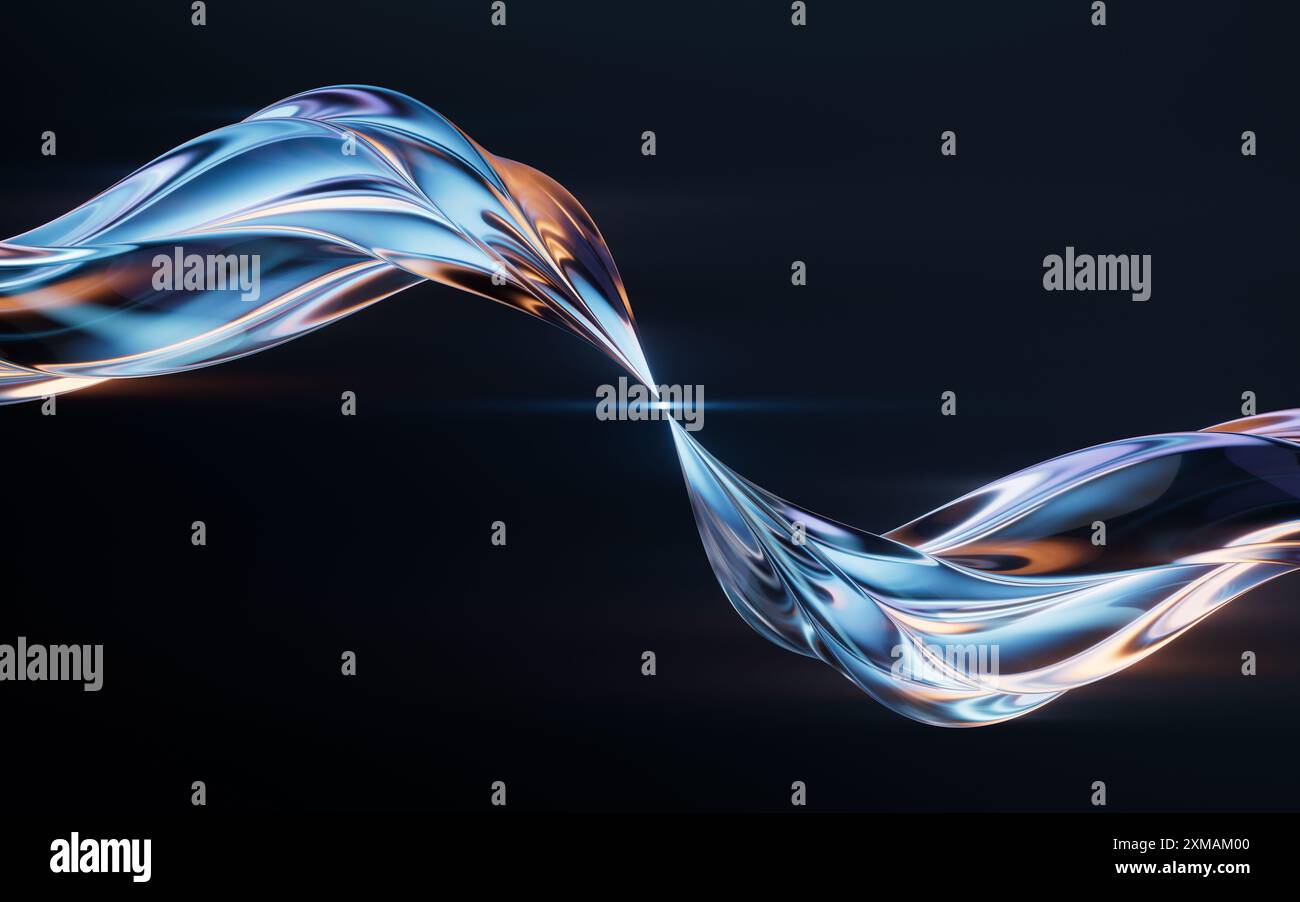 Dark transparent glass curves background, 3d rendering. 3D illustration Stock Photo - Alamy