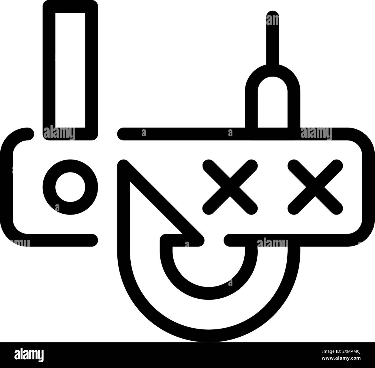 Phishing for password alert. Pixel perfect, editable stroke icon Stock ...