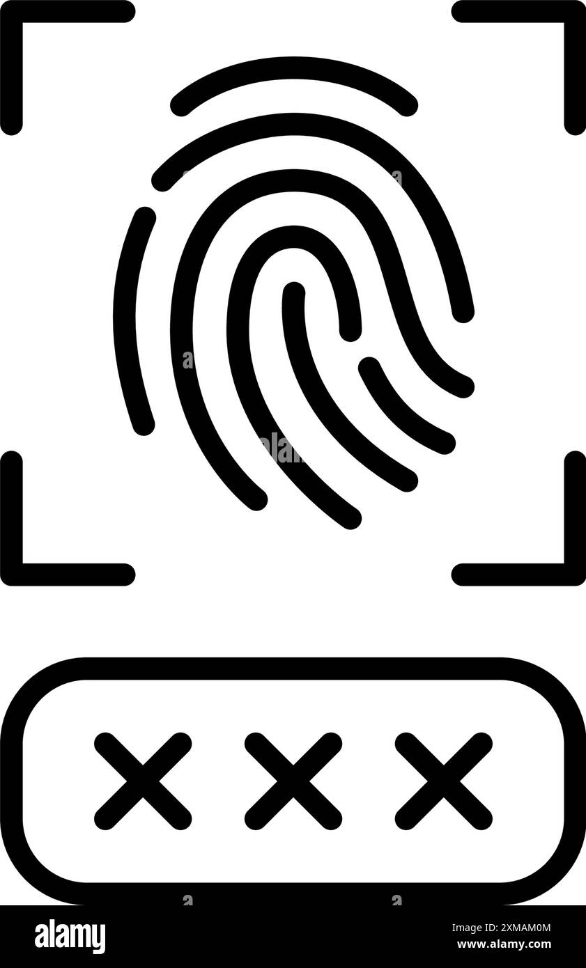 Fingerprint Scan And Password Covered By Asterisks Dual Factor