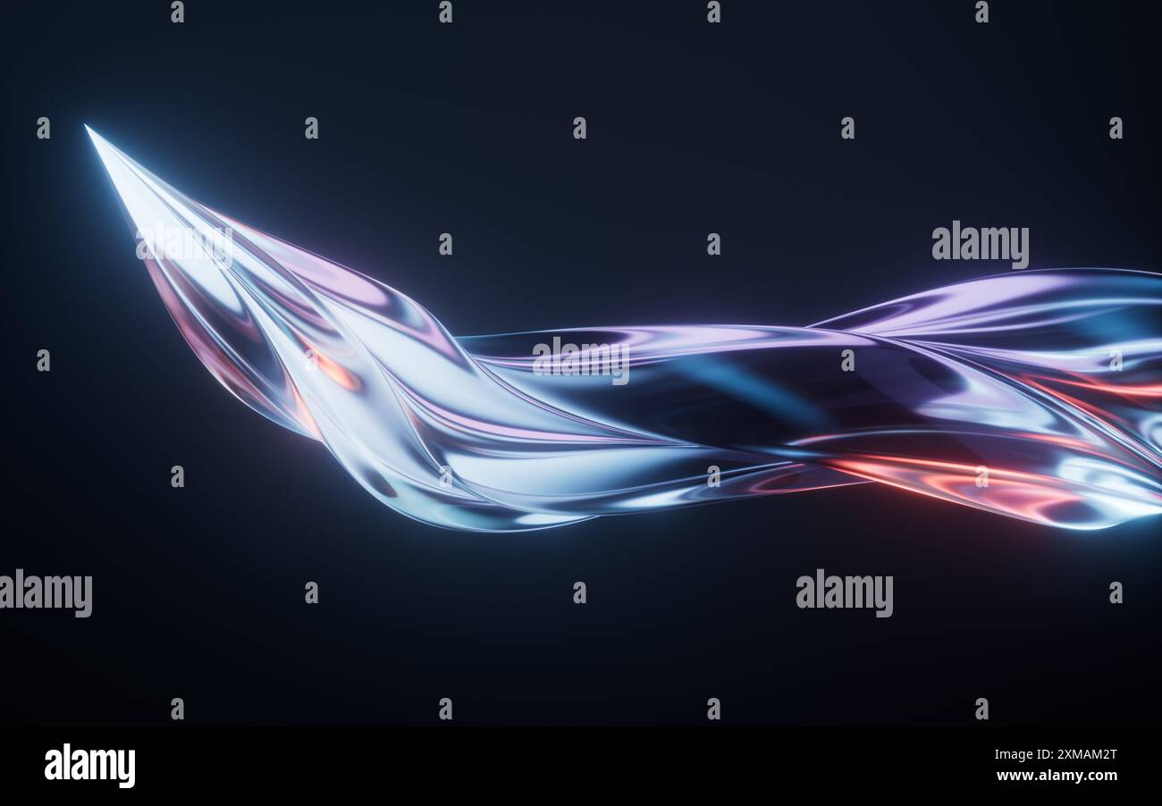 Dark transparent glass curves background, 3d rendering. 3D illustration Stock Photo - Alamy