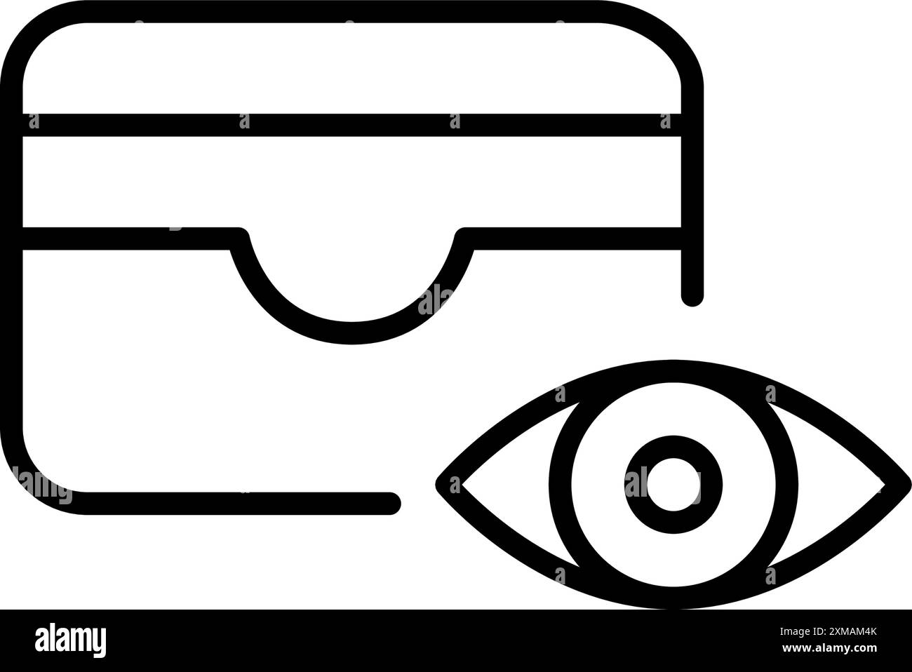 Card wallet and eye. Turning on financial information visibility ...