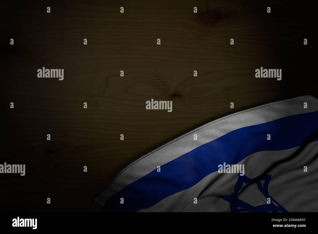cute national holiday flag 3d illustration - dark photo of Israel flag ...