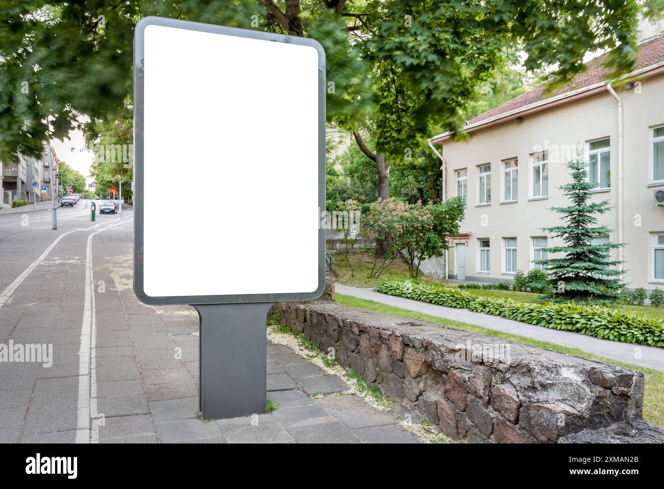 Billboard Mockup On The Pavement. Street Poster Advertising Next To The ...