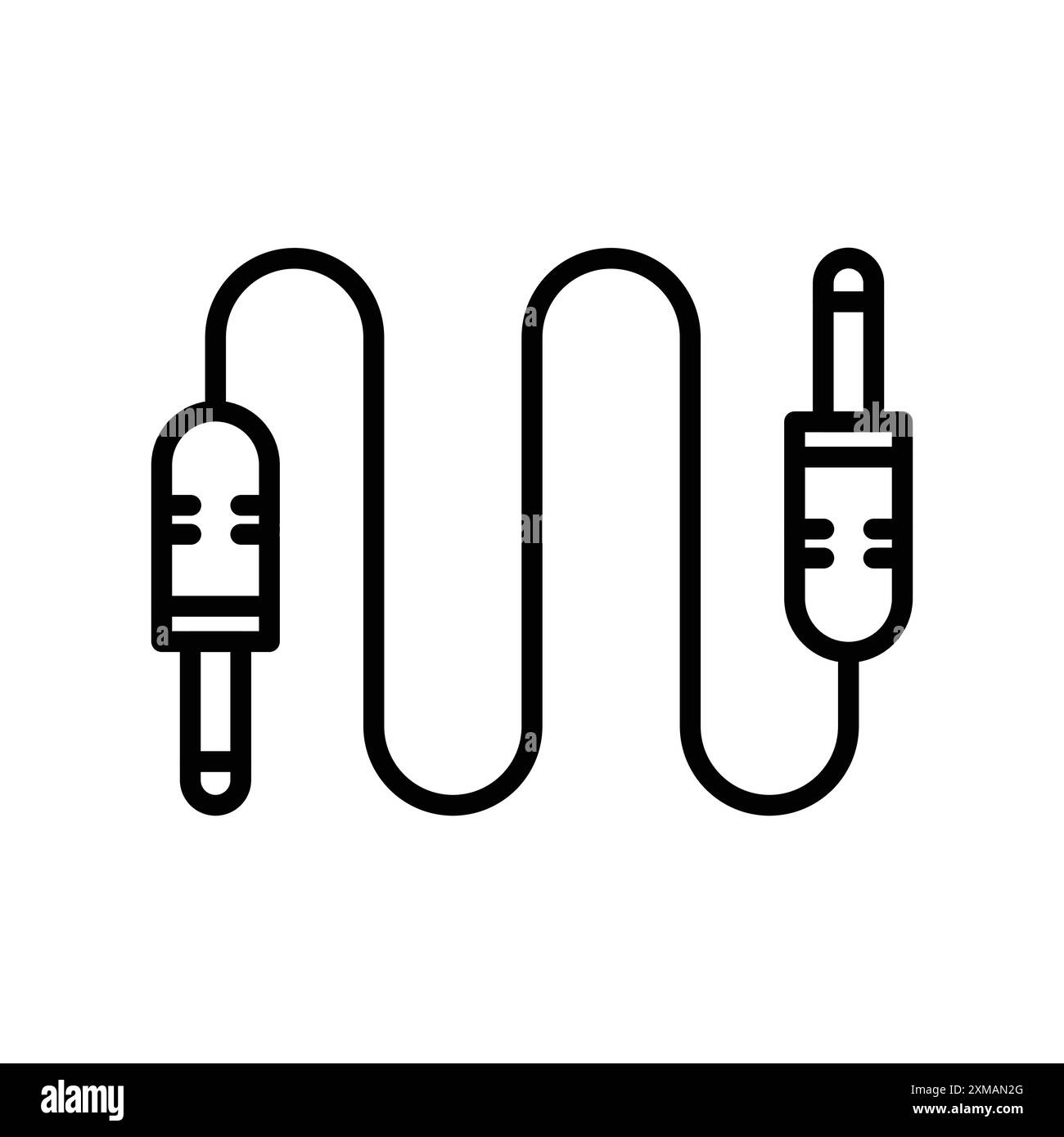 AUX cable icon linear logo mark set collection in black and white for ...