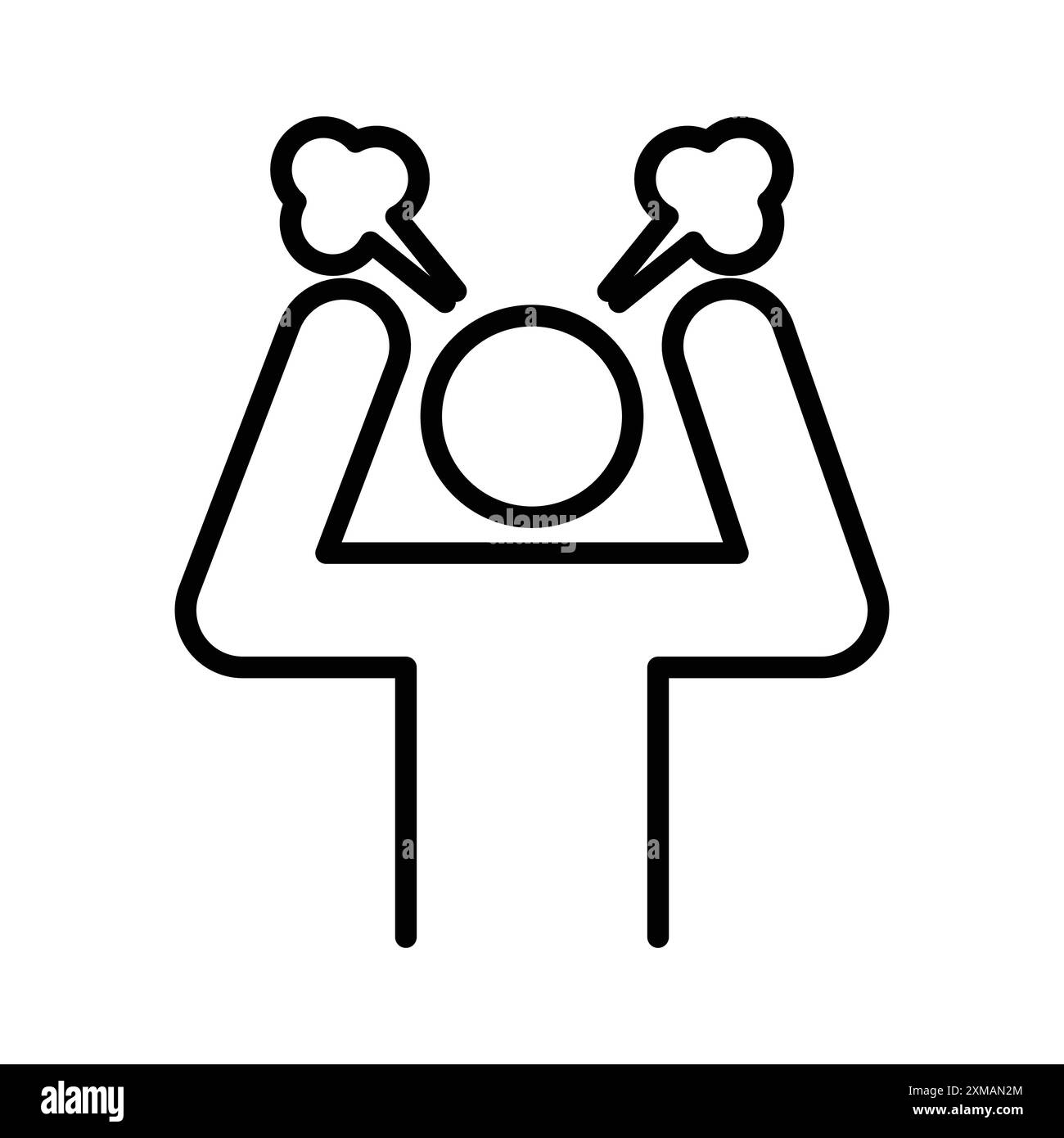 Angry person icon linear logo mark set collection in black and white ...