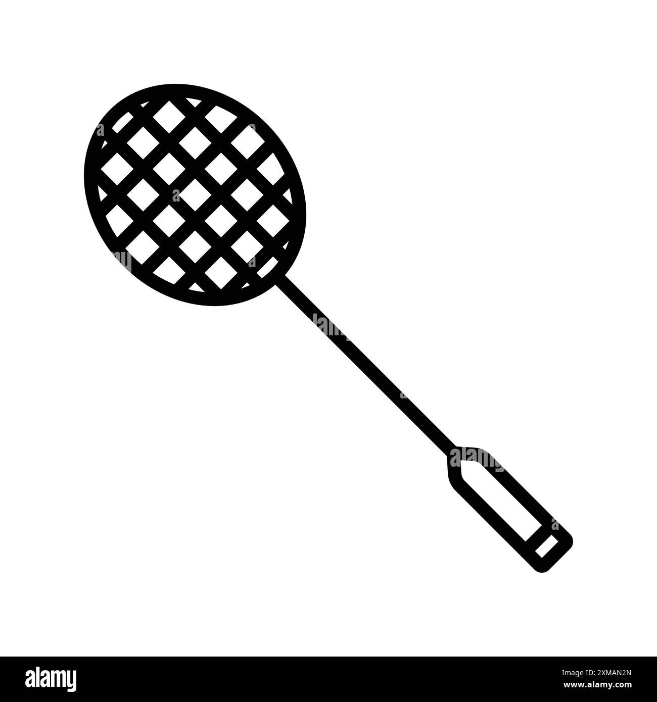 Badminton racquet icon linear logo mark set collection in black and ...