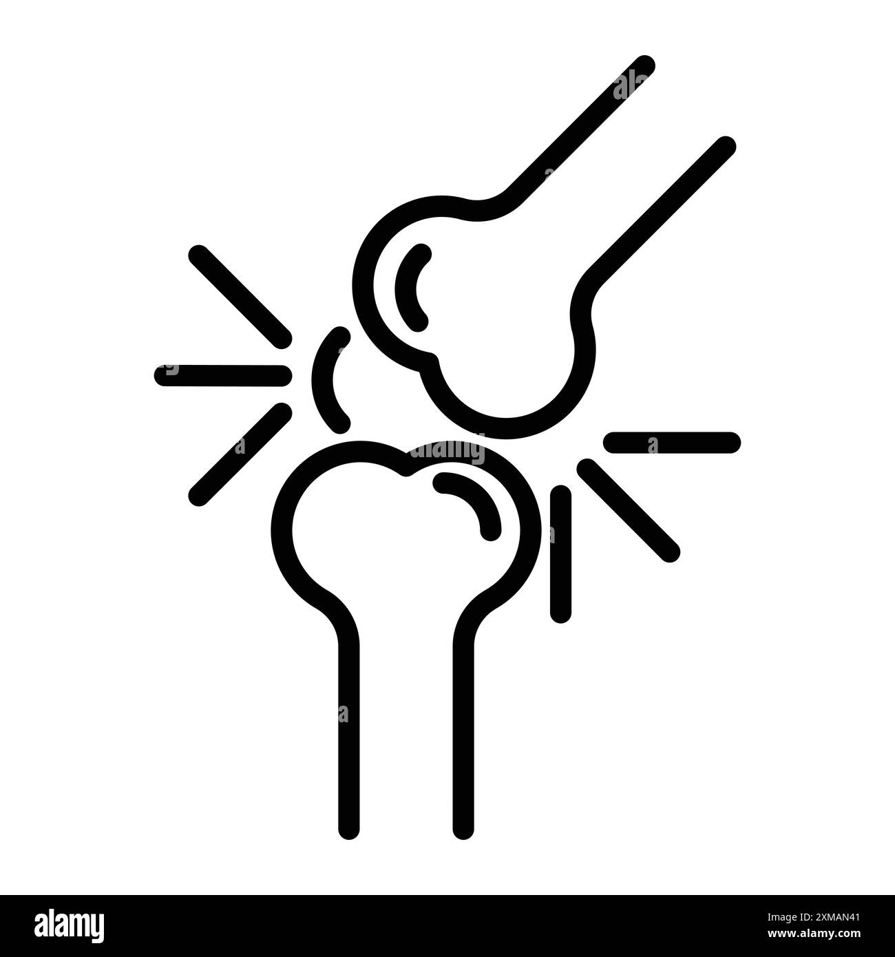 Arthritis knee joint pain icon linear logo mark set collection in black and white for web Stock ...