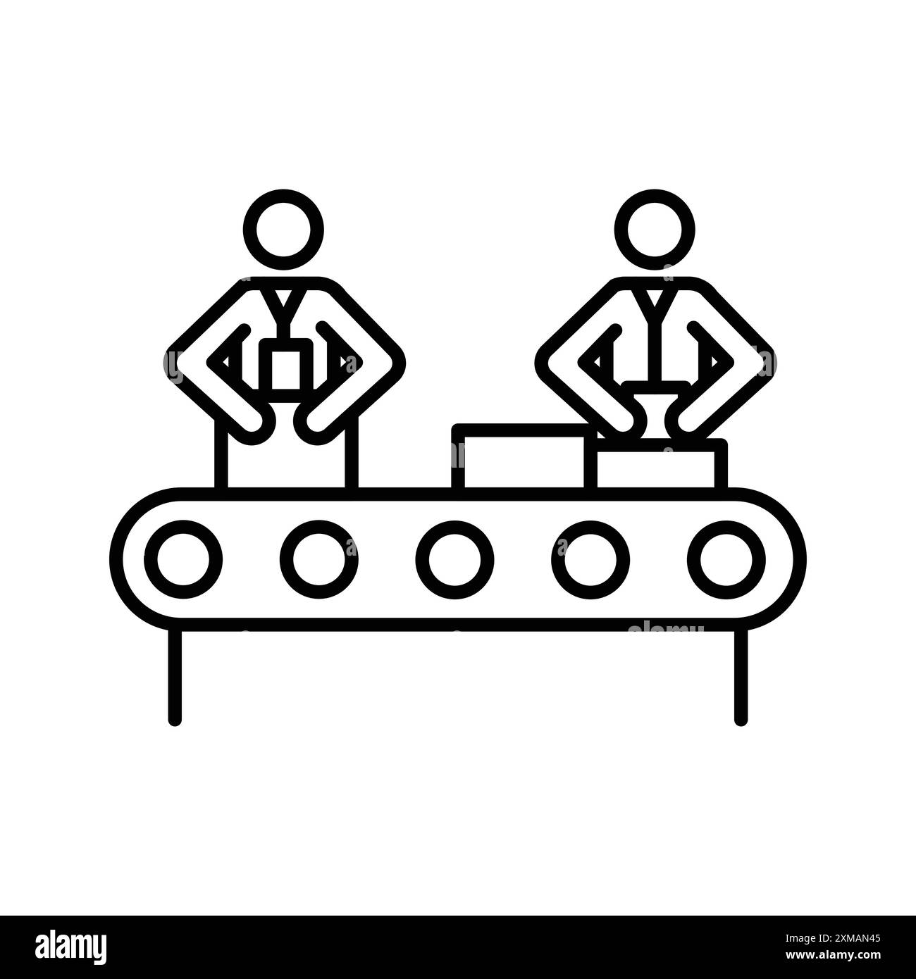 Assembly line icon linear logo mark set collection in black and white for web Stock Vector Image ...