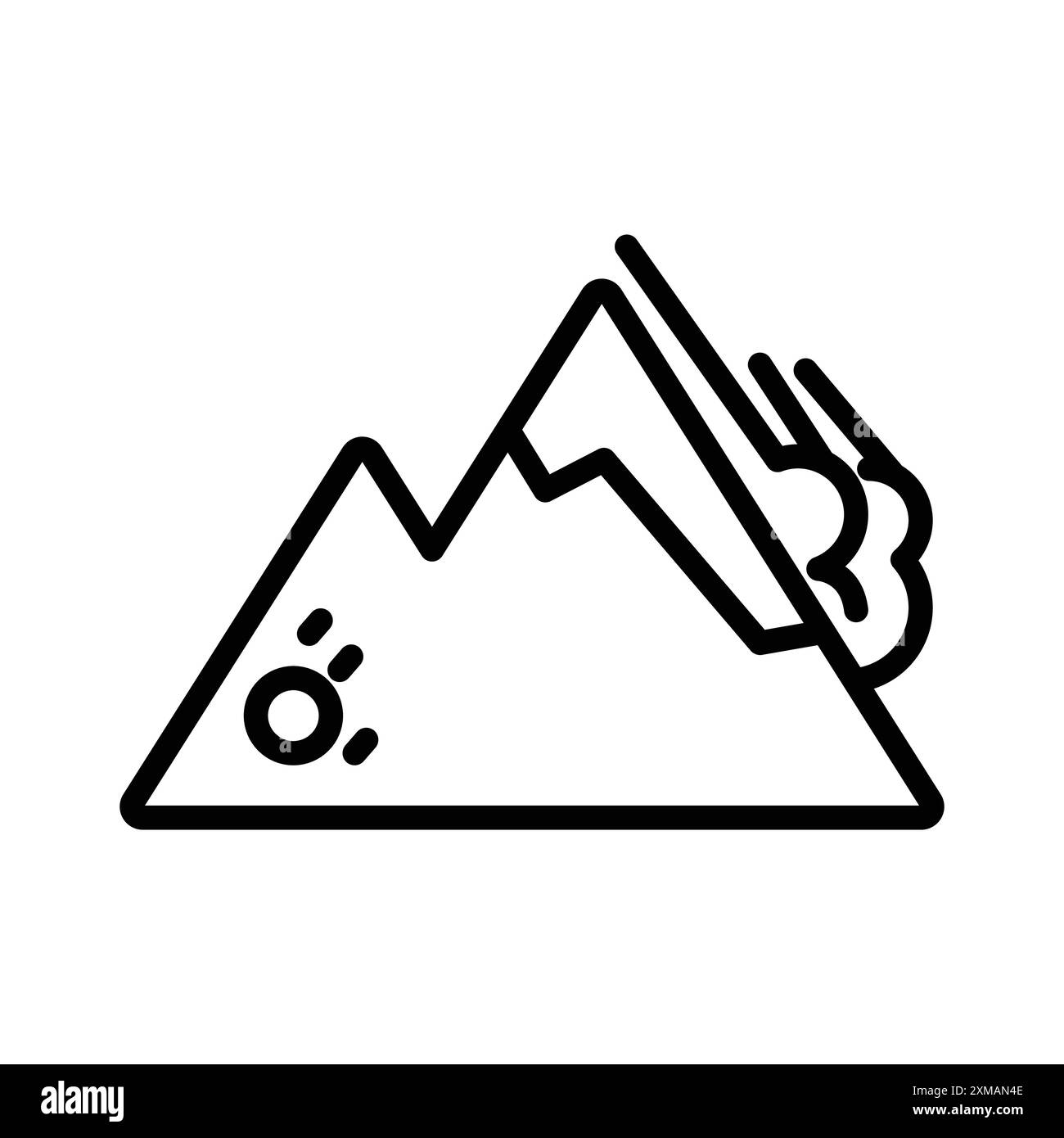 Avalanche Icon Linear Logo Mark Set Collection In Black And White For Web Stock Vector Image