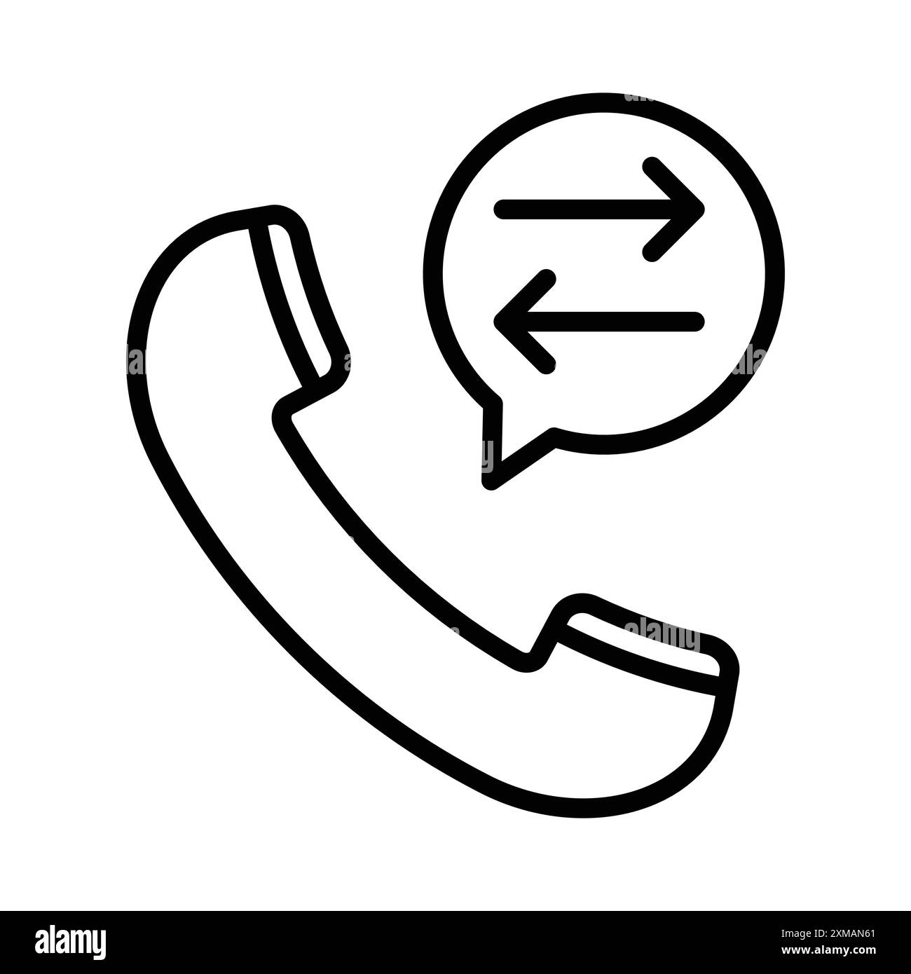 Call back icon linear logo mark set collection in black and white for ...