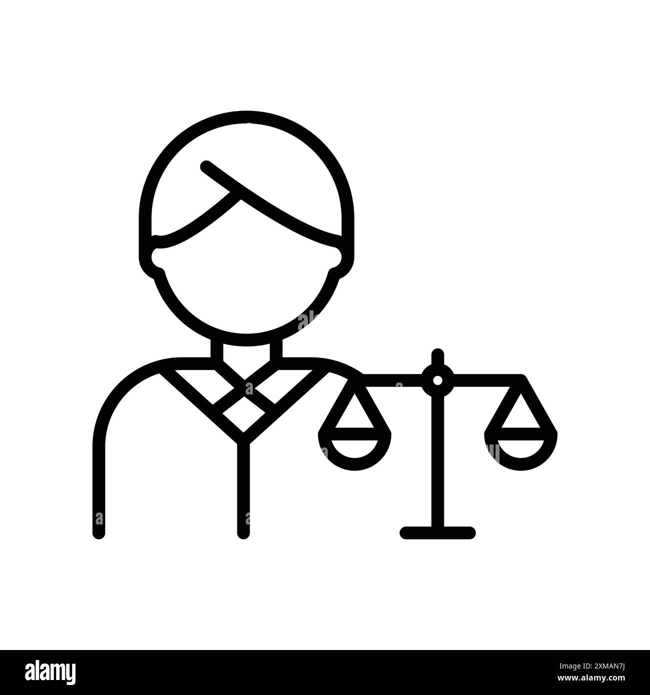 Attorney in law icon linear logo mark set collection in black and white ...