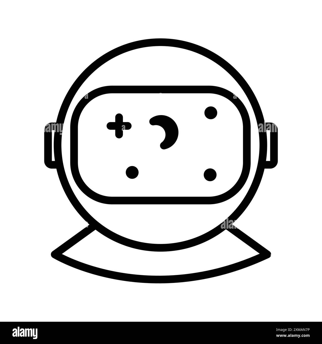 Astronaut or cosmonaut icon linear logo mark set collection in black and white for web Stock ...