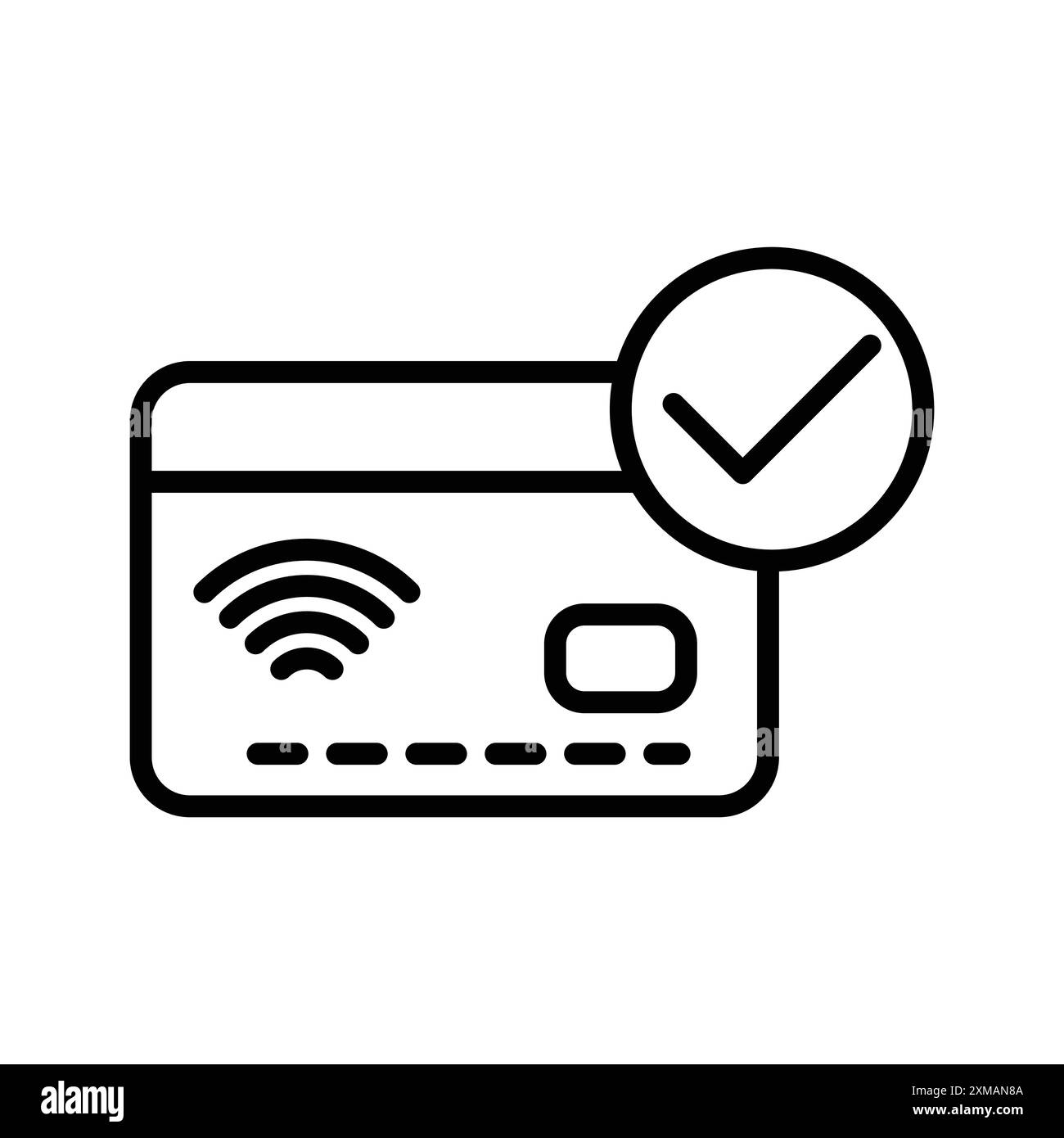 Contactless Payment icon linear logo mark set collection in black and ...