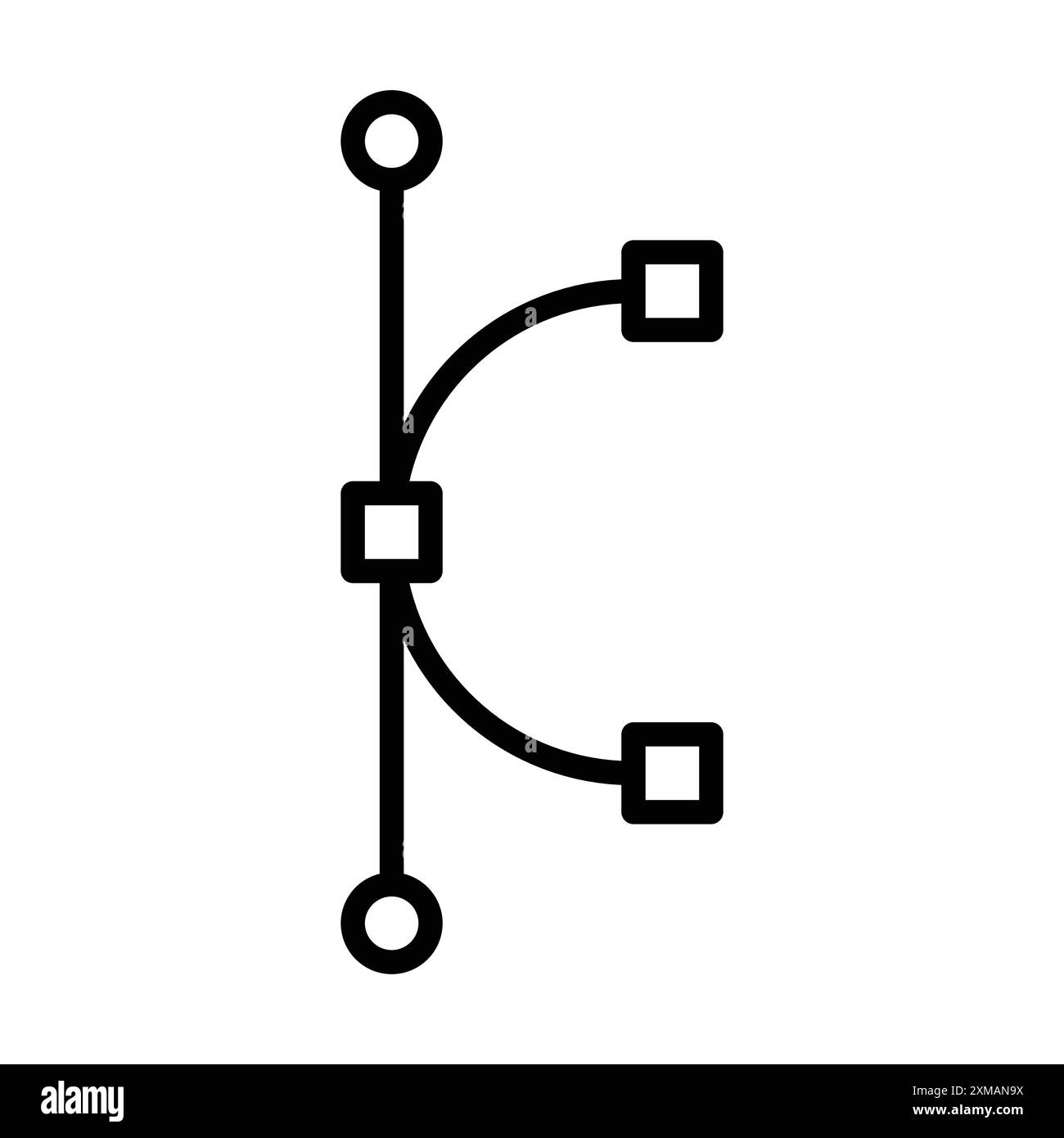 Bezier curve icon linear logo mark set collection in black and white for web Stock Vector Image ...