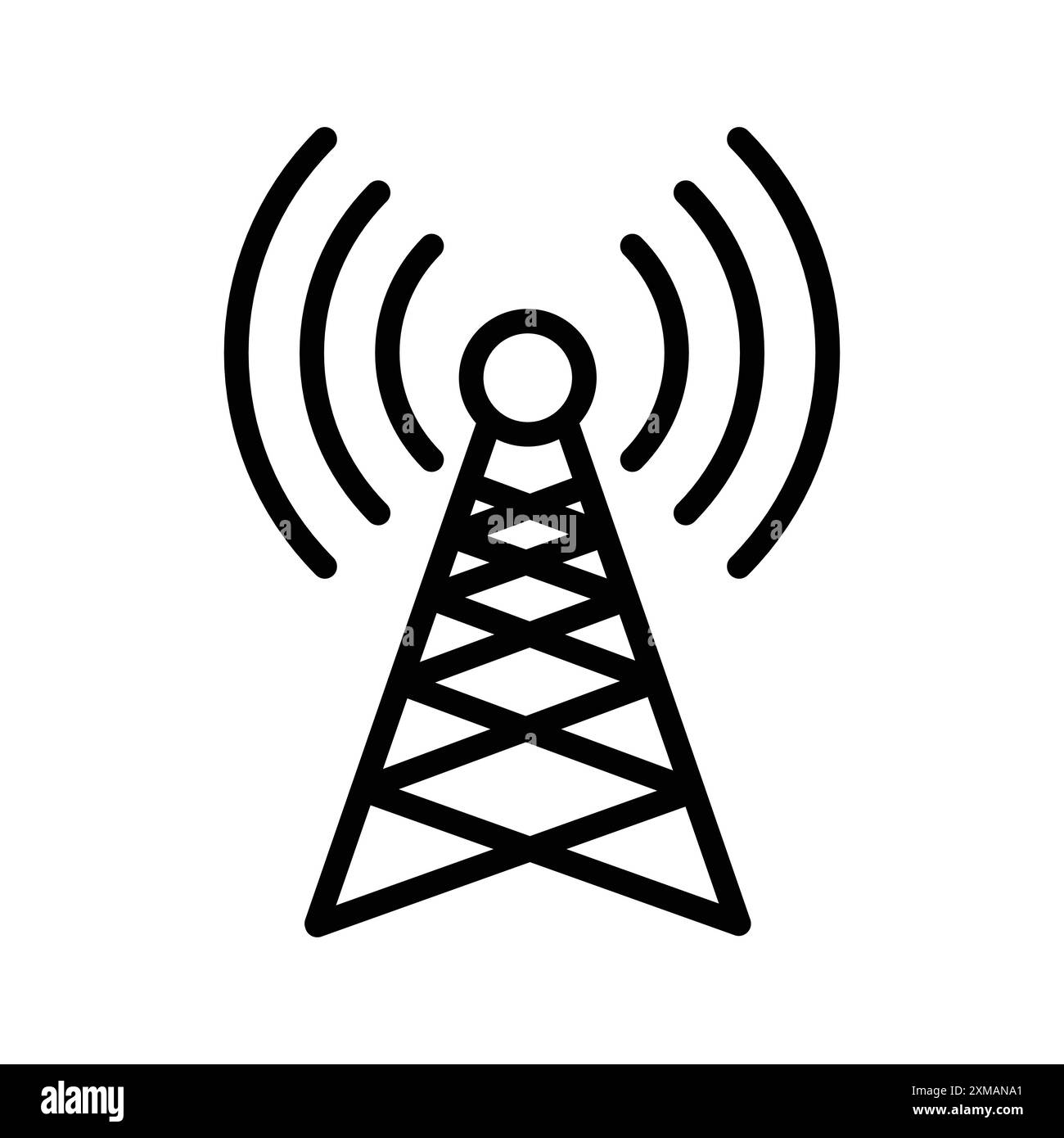 Broadcast Icon linear logo mark set collection in black and white for web Stock Vector Image ...