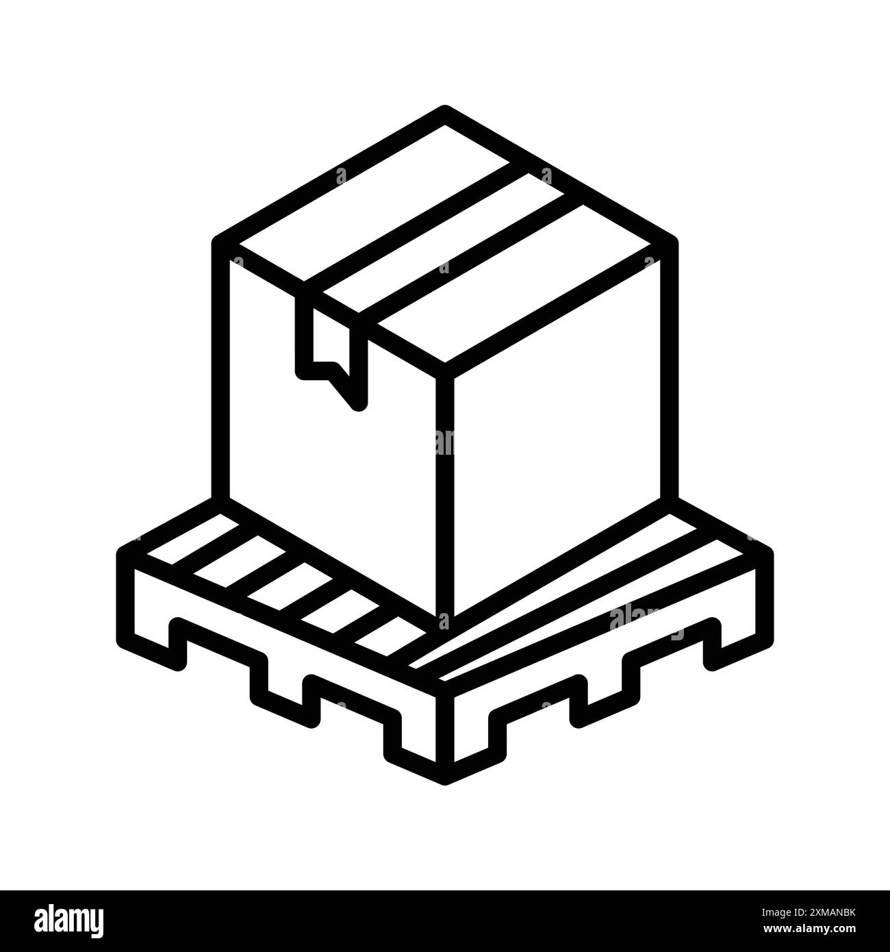 box on a pallet icon linear logo mark set collection in black and white for web Stock Vector ...