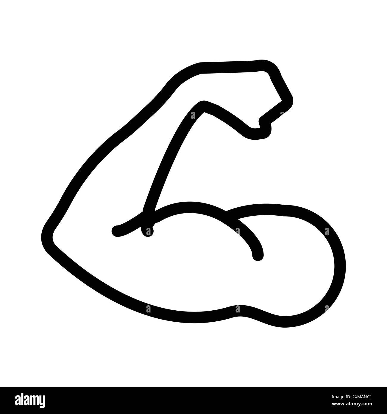 Biceps icon linear logo mark set collection in black and white for web ...