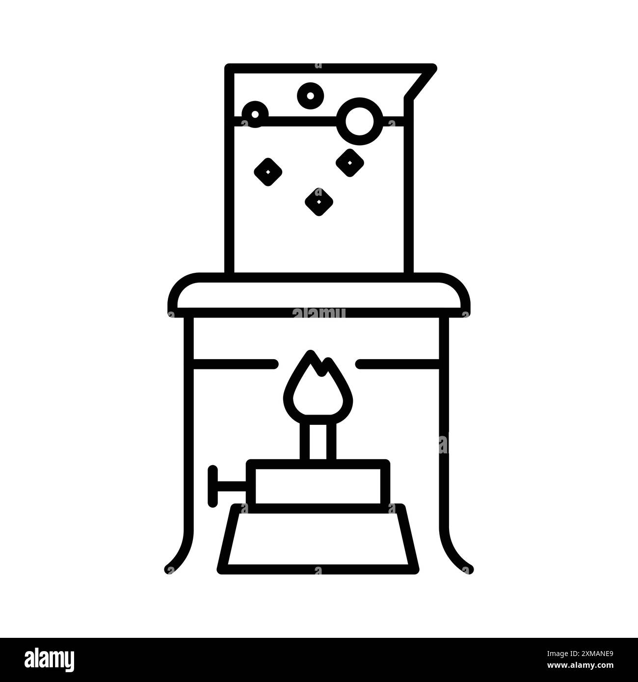 burner boiling chemical icon linear logo mark set collection in black ...