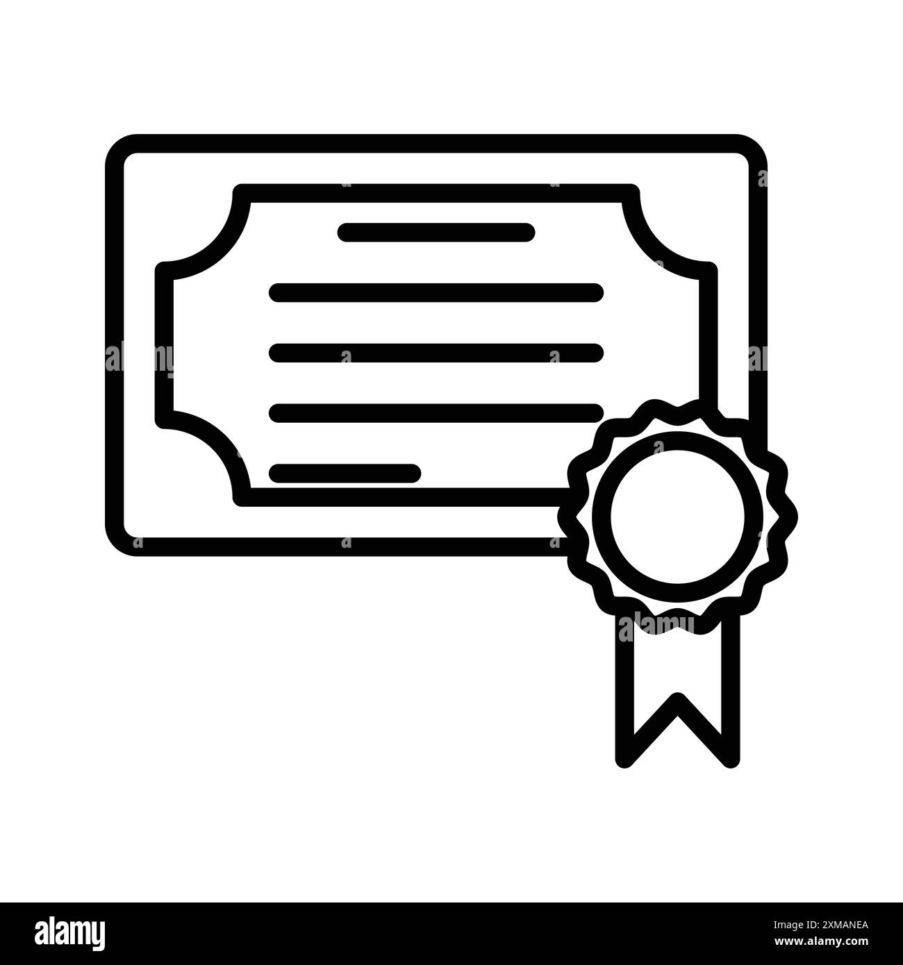 Certificate icon linear logo mark set collection in black and white for ...