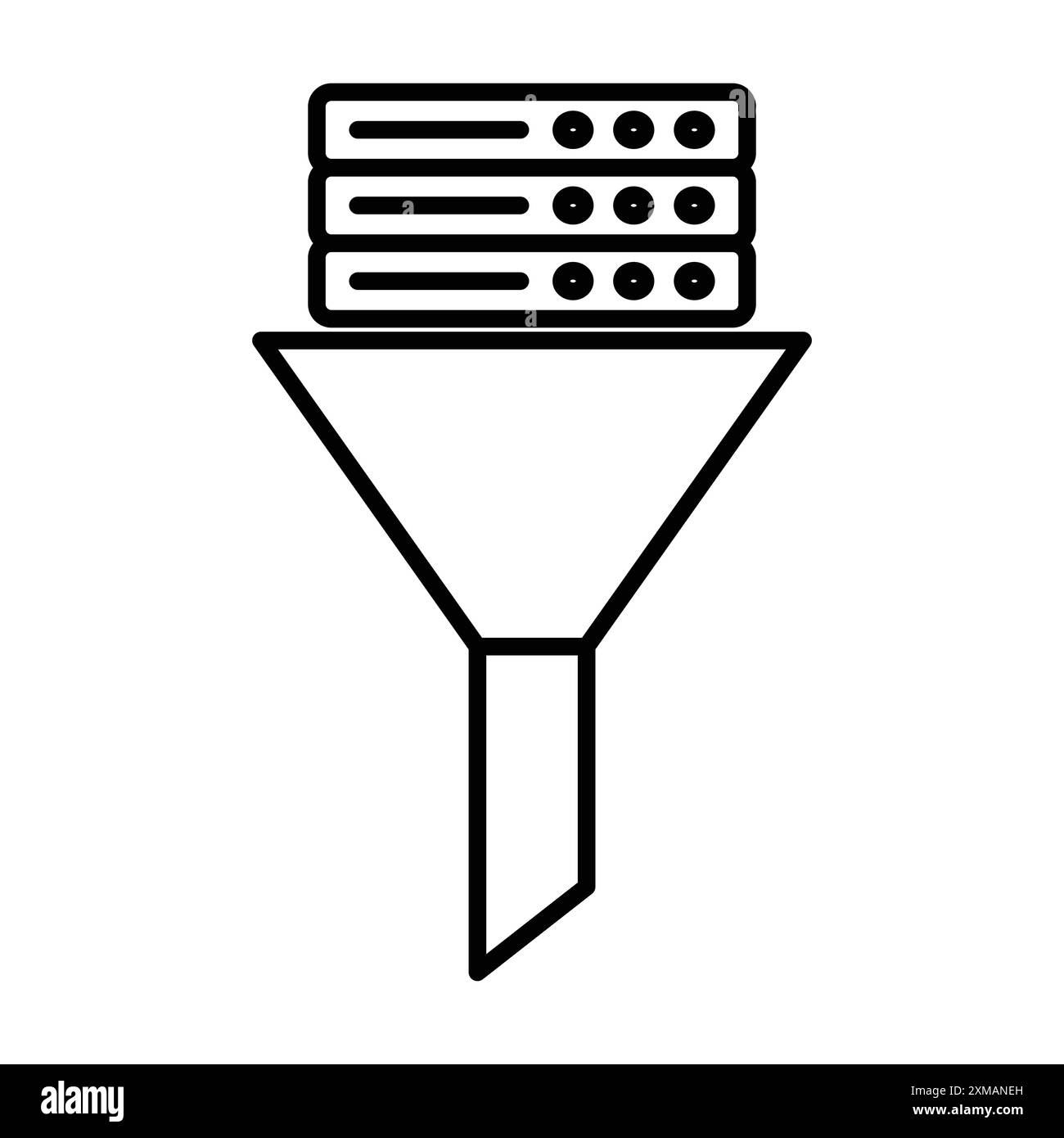 Data Filtering Icon Linear Logo Mark Set Collection In Black And White For Web Stock Vector