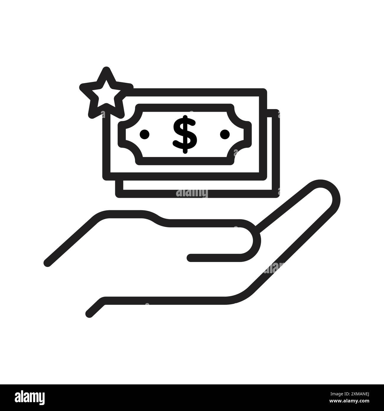 Cash bonus icon linear logo mark set collection in black and white for ...