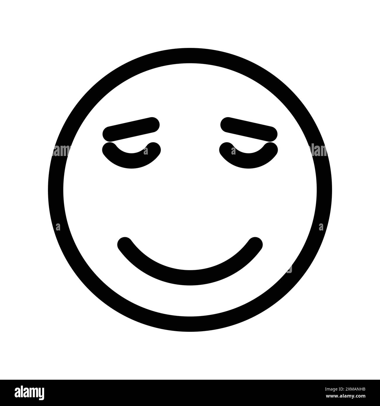 Calm Emoji icon linear logo mark set collection in black and white for ...