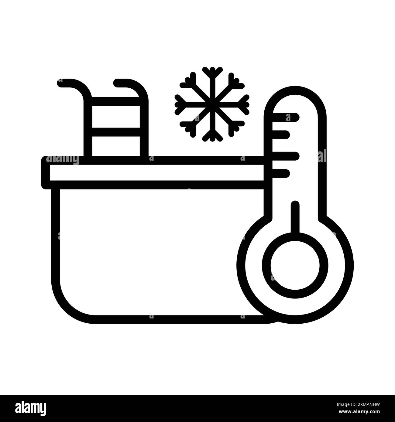 Cold plunge icon linear logo mark set collection in black and white for ...