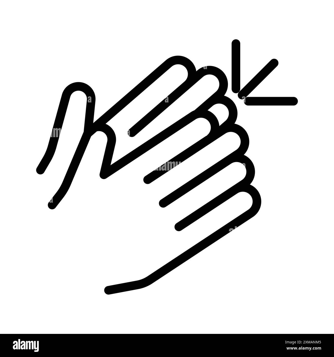 Clapping hand icon linear logo mark set collection in black and white ...
