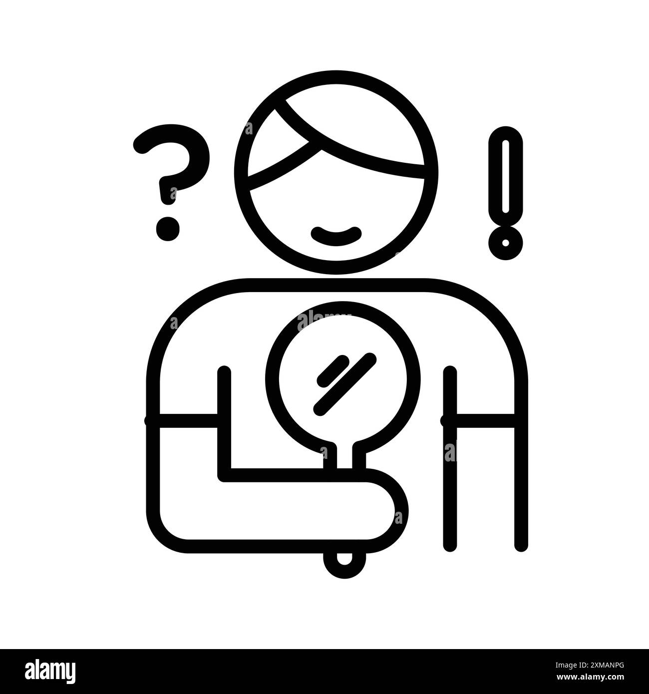 Curiosity icon linear logo mark set collection in black and white for ...