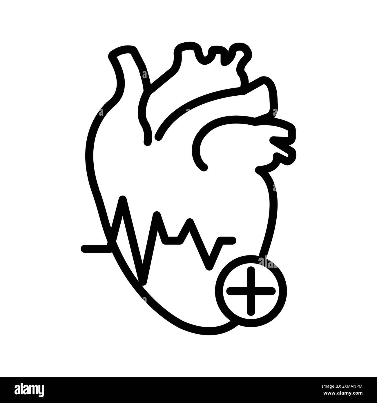 Cardiology icon linear logo hi-res stock photography and images - Alamy