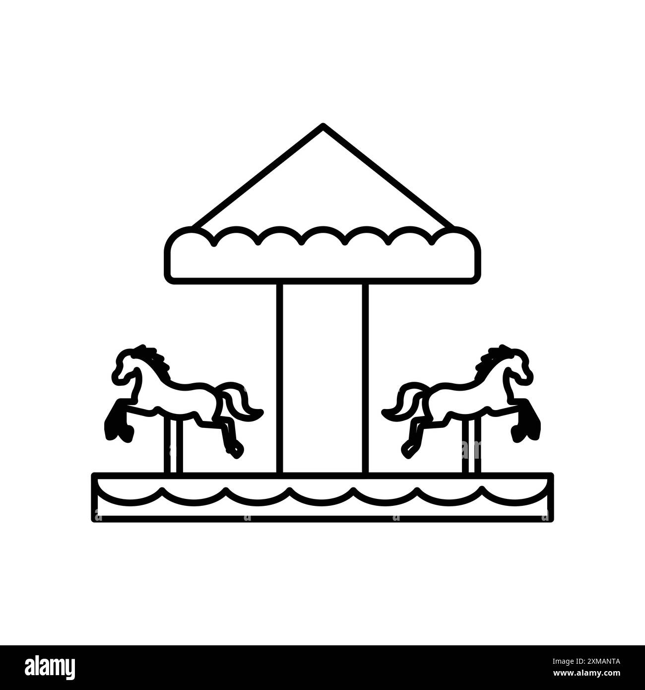 Carousel icon linear logo mark set collection in black and white for ...