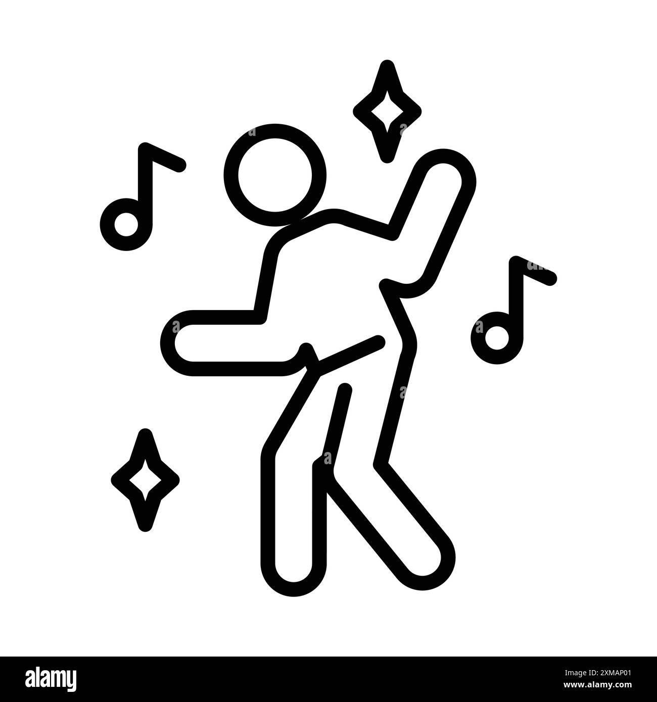 dance icon linear logo mark set collection in black and white for web ...