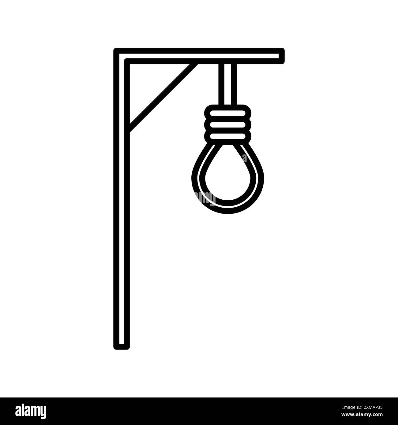 Gallows Icon Linear Logo Mark Set Collection In Black And White For Web