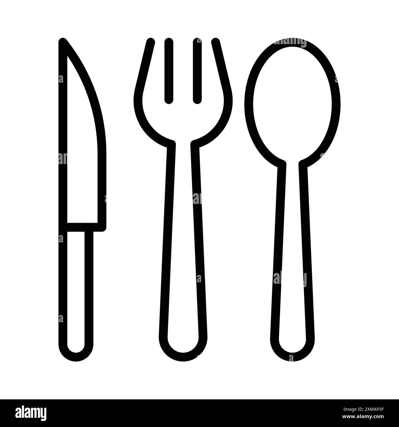 Cutlery icon linear logo mark set collection in black and white for web ...